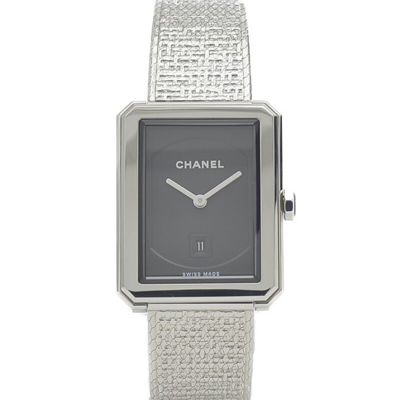 CHANEL | Accessories | Chanel Boyfriend Tweed Watch Ladies Black Dial ...